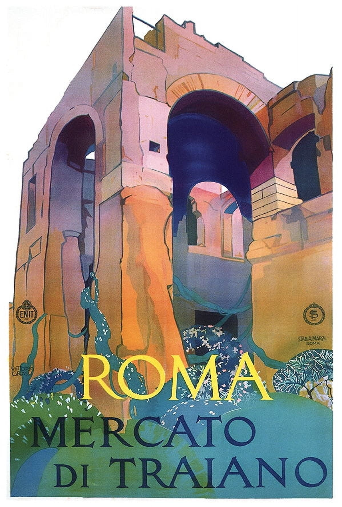 Italy - Firenze v2 - Vintage Travel Poster (12x18Inches(BlackWood ...