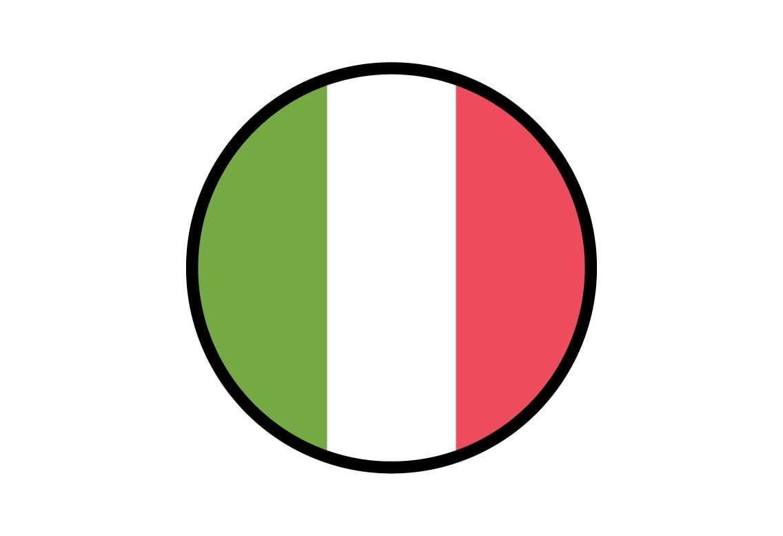 Italy Flag Circle Sticker Decal 4 inches - 4 inch - Walmart.com