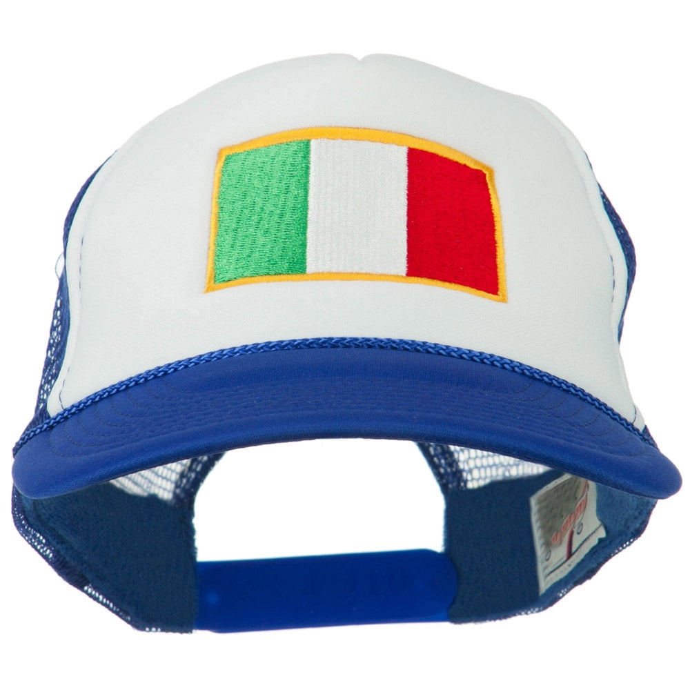 Italy Flag Embroidered Foam Front Mesh Back Cap - Royal White OSFM ...