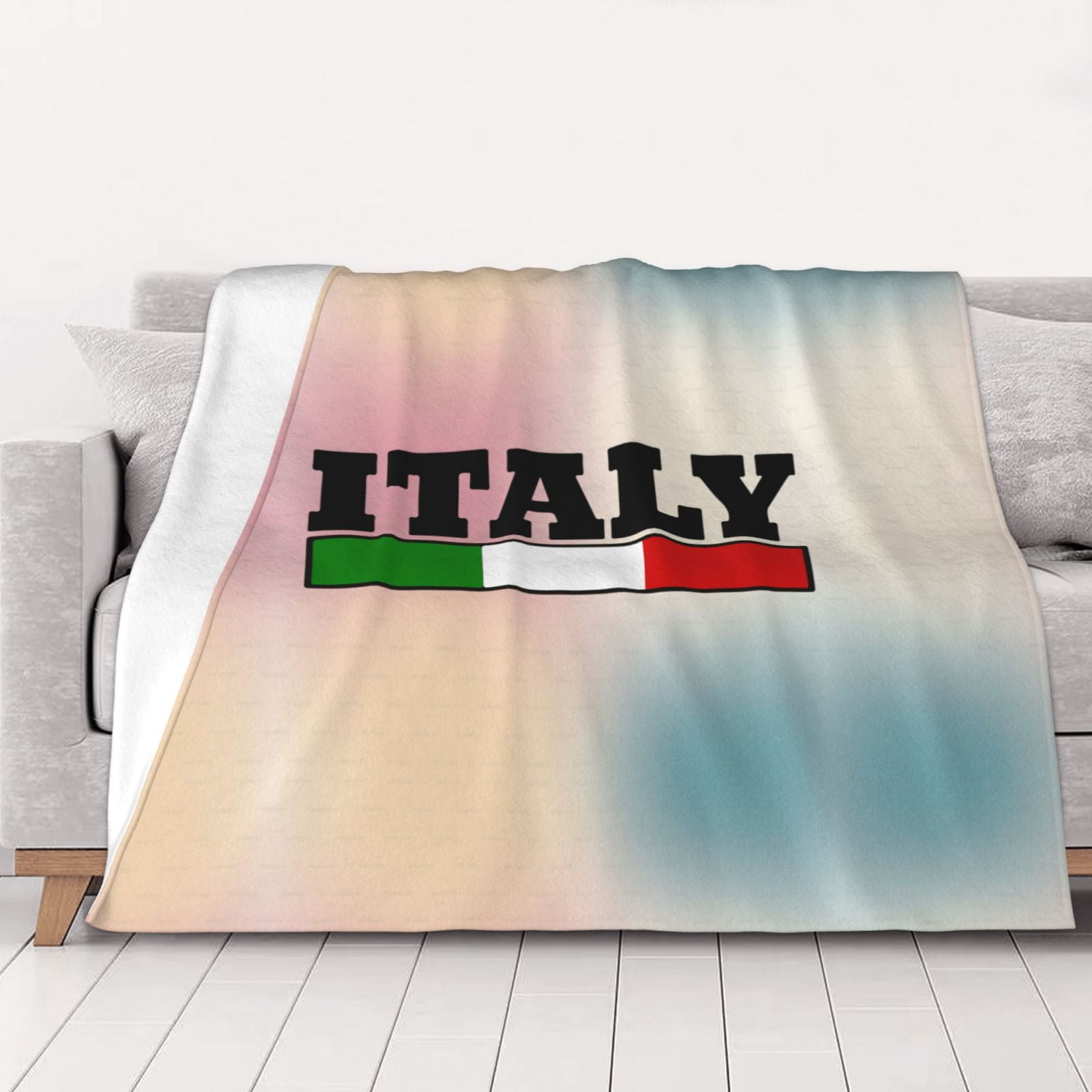Italy Flag Fleece Blanket For Bed Or Sofa All Season Throw Blankets ...