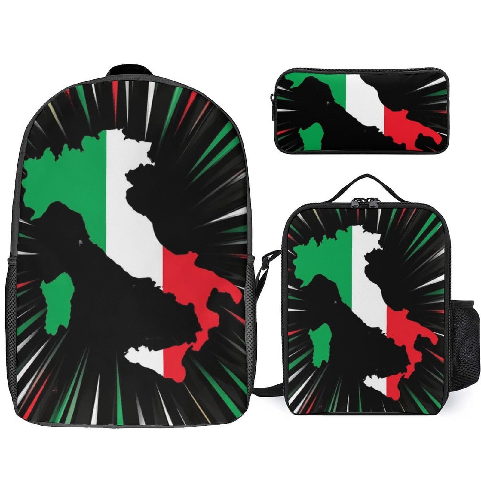 Italy Flag Map Art Print 3D Printed 3pcs/Set Bags Laptop Daypack ...