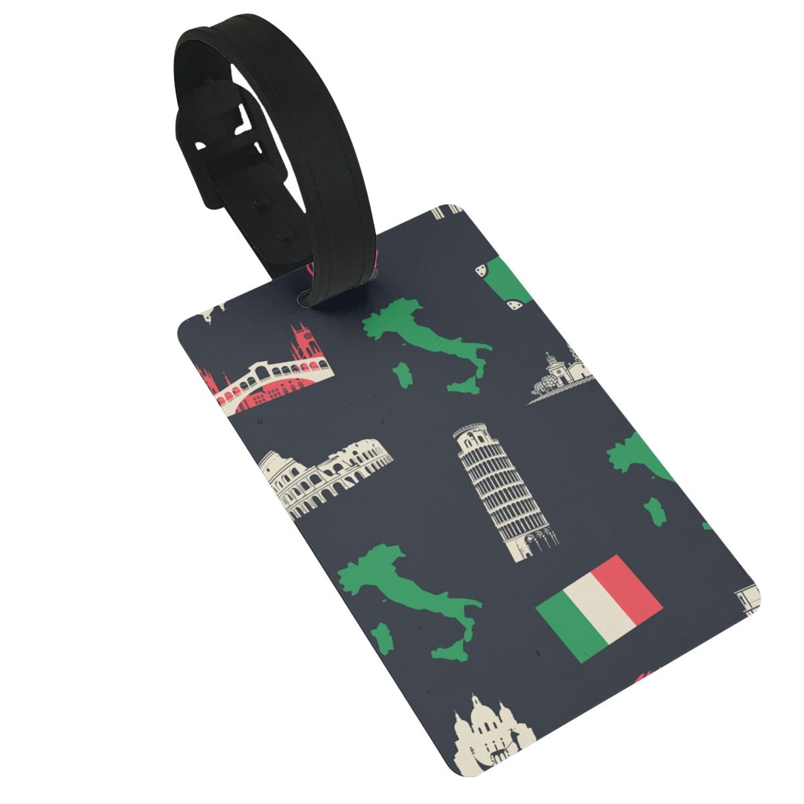 Italy Flag Map Italian Black Retro Luggage Tags Suitcases ID Baggage ...