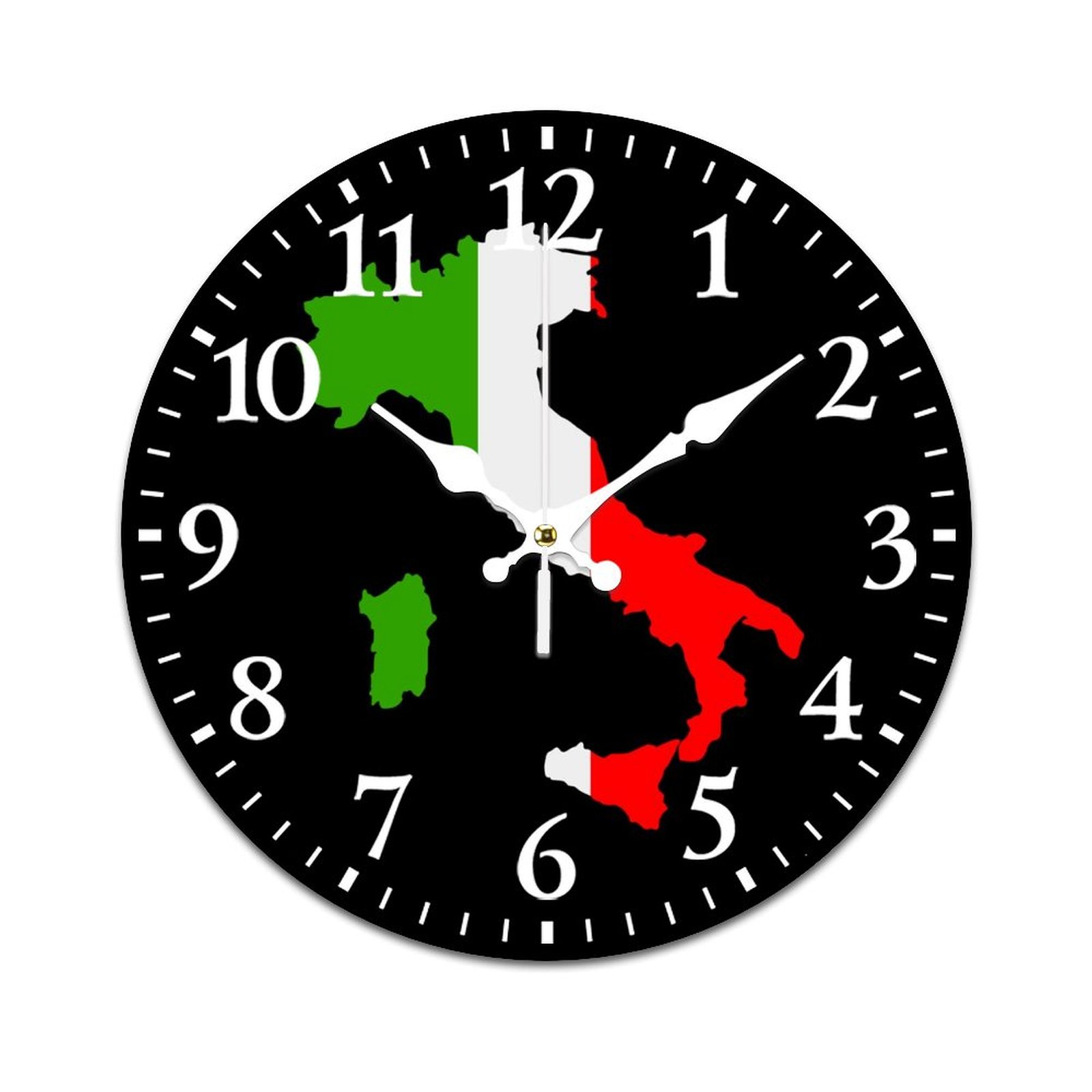 Italy Flag Map Wall Clock Modern Design Clocks Wall Hanging Home Office ...