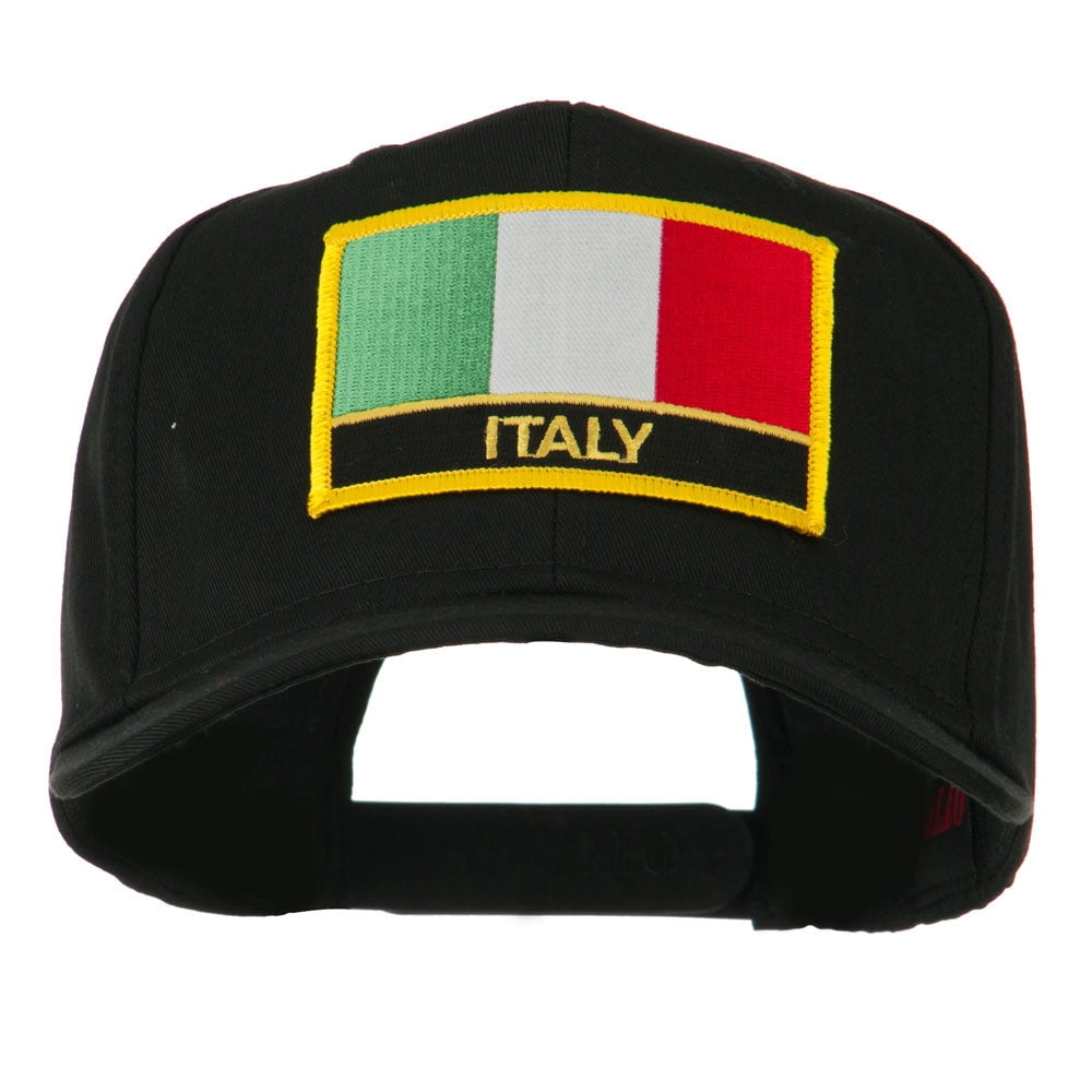 Italy Flag Patched Twill Pro Style Cap - Black OSFM - Walmart.com