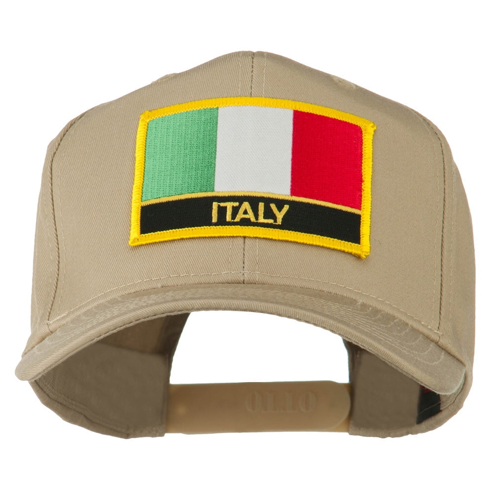 Italy Flag Patched Twill Pro Style Cap - Khaki OSFM - Walmart.com