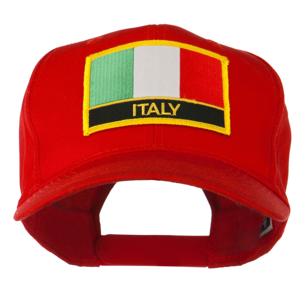Italy Flag Patched Twill Pro Style Cap - Red OSFM - Walmart.com