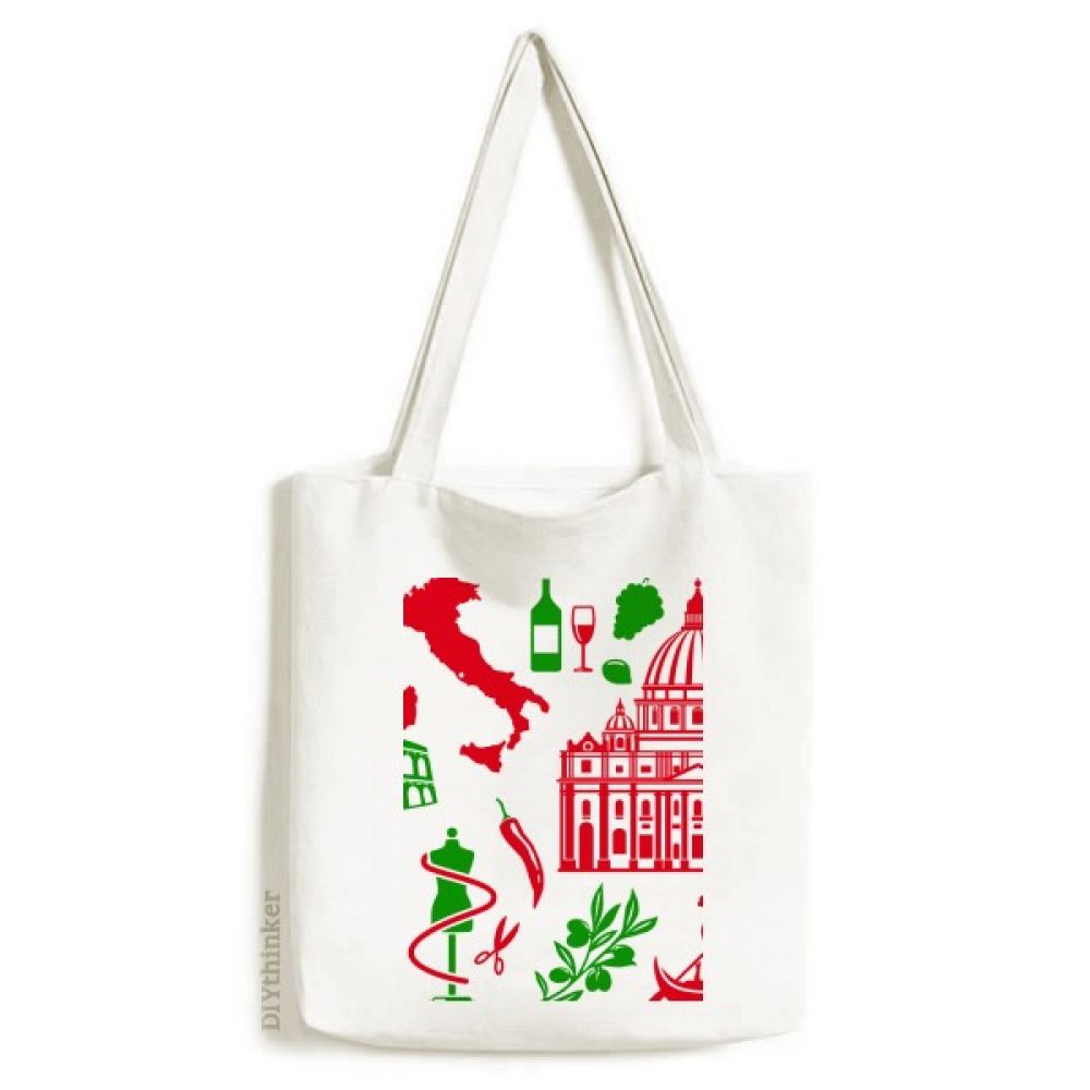 Italy Flag Roman Theater Art Deco Fashion Tote Canvas Bag Shopping ...
