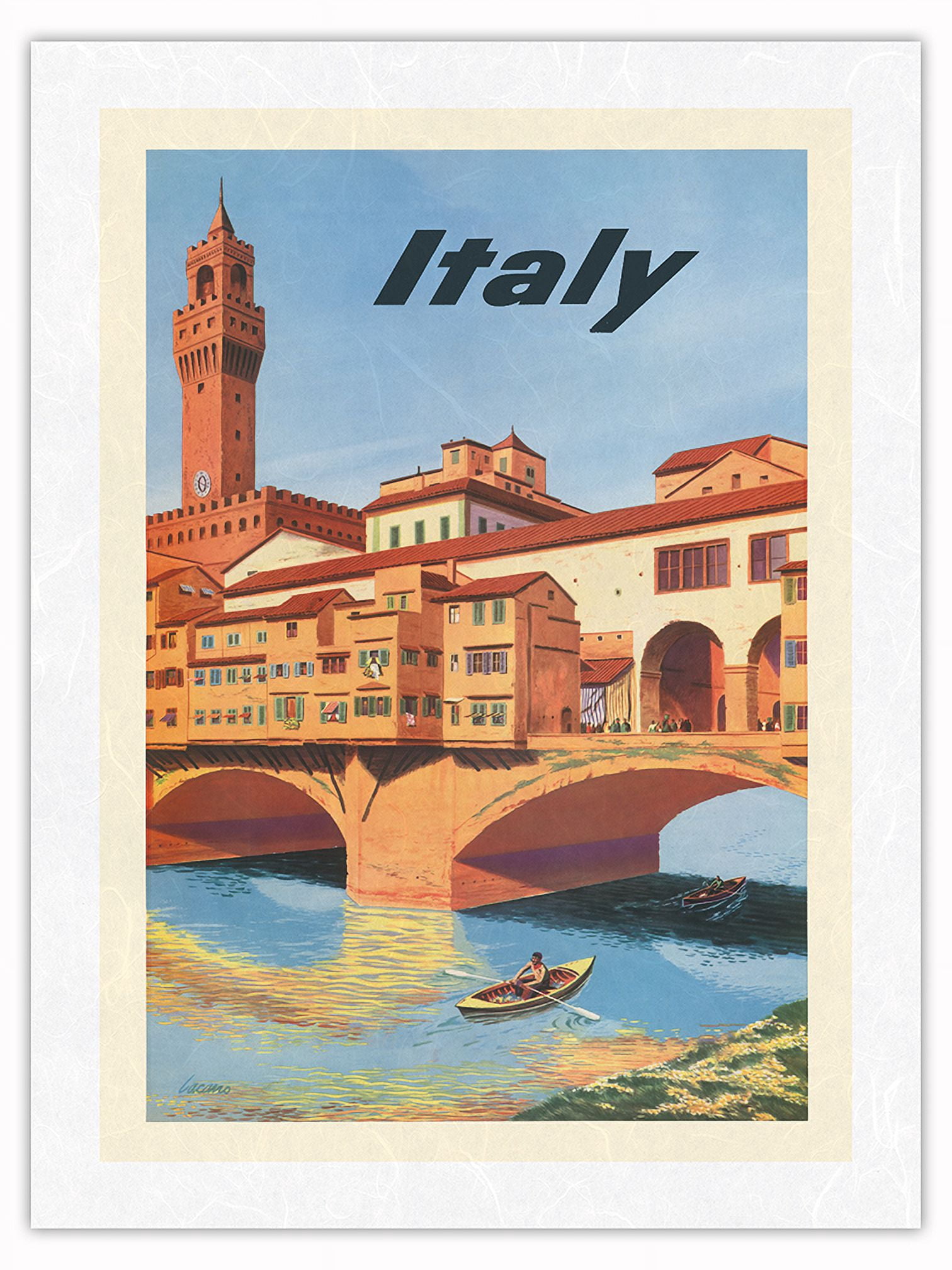 Italy Florence Firenze - Vintage Travel Poster by Frank Lacano c.1950s ...