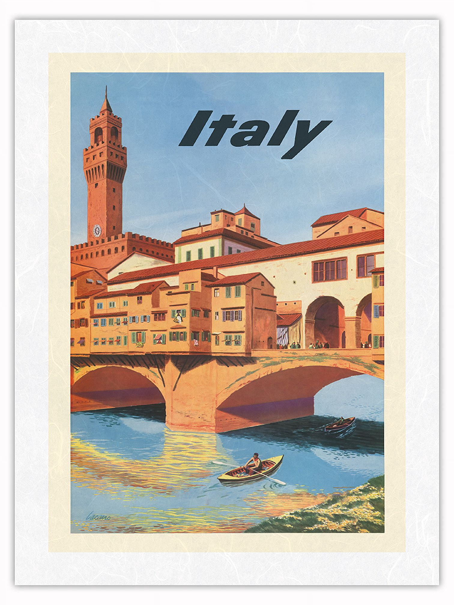 Italy Florence Firenze - Vintage Travel Poster by Frank Lacano c.1950s ...