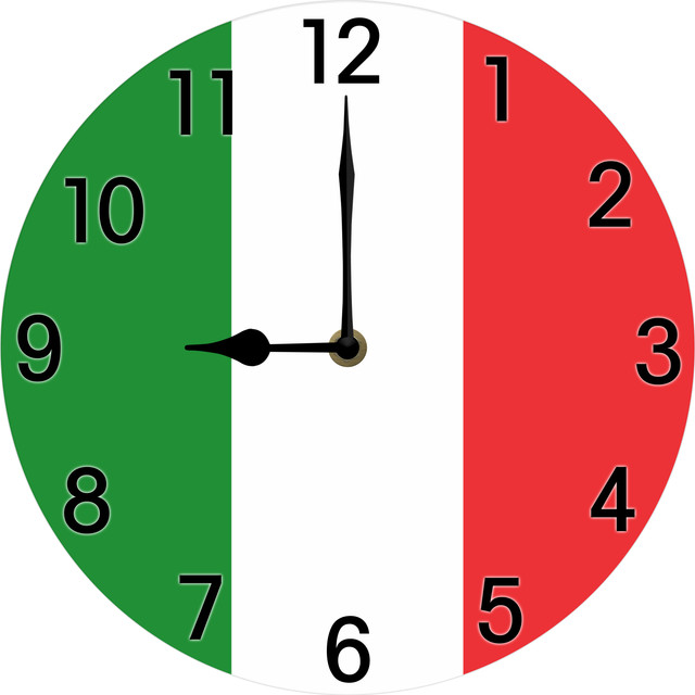 Italy Icon Wall Clock, Italy Flag Wall Clocks Battery Operated, Funny ...
