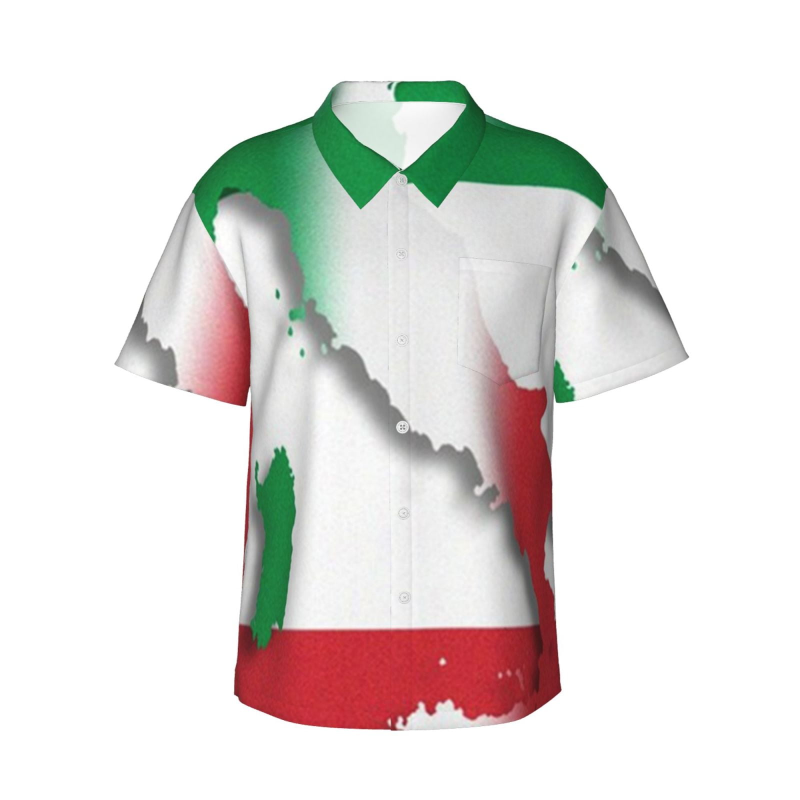 Italy Italian Flag Men'S 3d Print Casual Button Down Shirts, Novelty ...