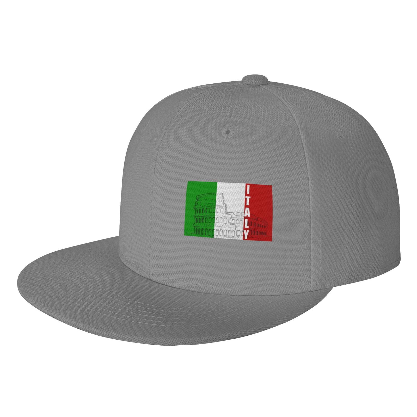 Italy Italian Flag Roman Flat Bill Hats for Men Snapback Skull ...