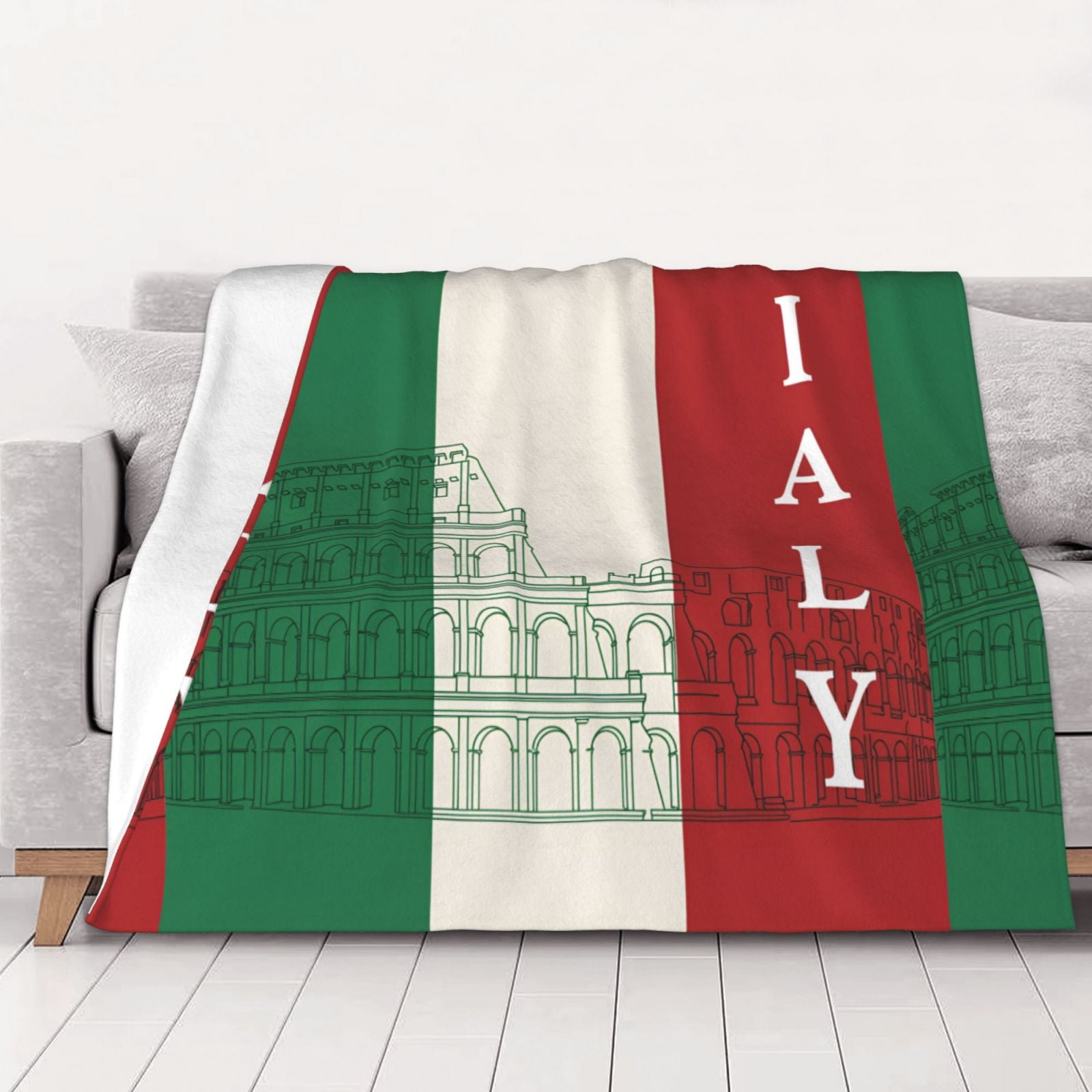 Italy Italian Flag Roman Warm Cozy Plush Throw Blanket for Couch Bed ...