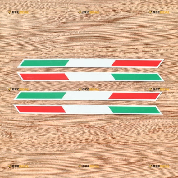 Italy Italian Flag Stripes Car Vinyl Decal Sticker - 2 Pairs Glossy, 8 ...