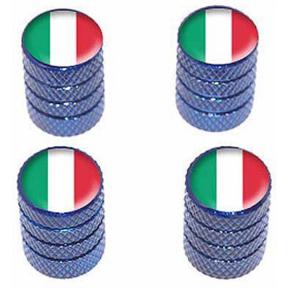 Italy Italian Flag Tire Rim Wheel Aluminum Valve Stem Caps, Multiple ...