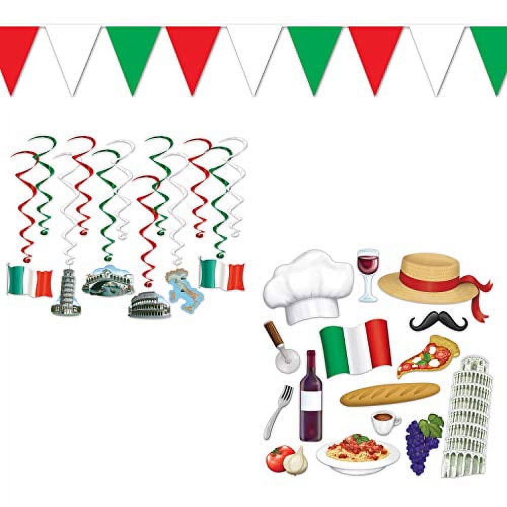 Italy Italian Party Decorations 28 Piece Bundle Photo Fun Props ...