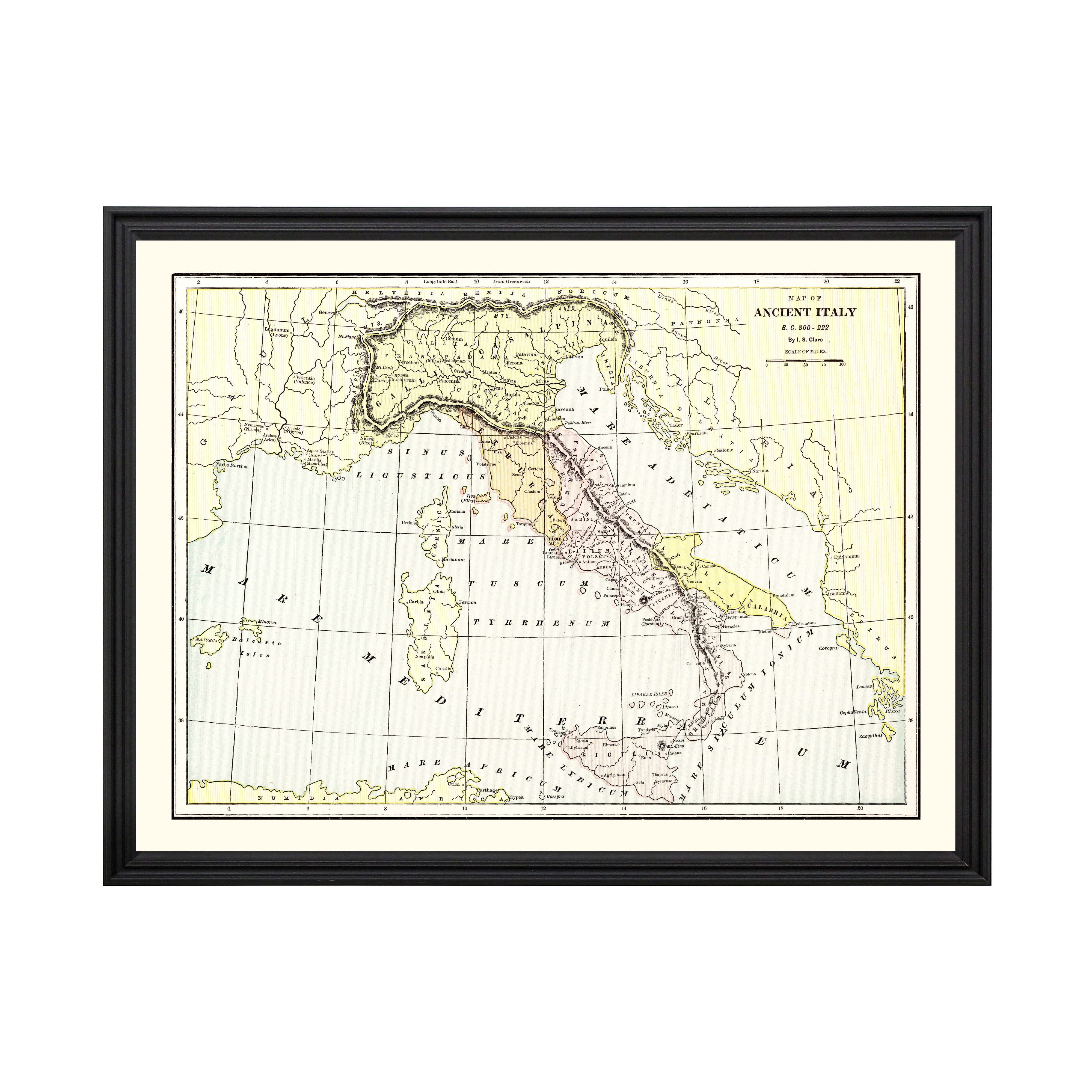 Italy Map, 1901 Vintage Map of Italy History Wall Decor Gift, Old Italy ...