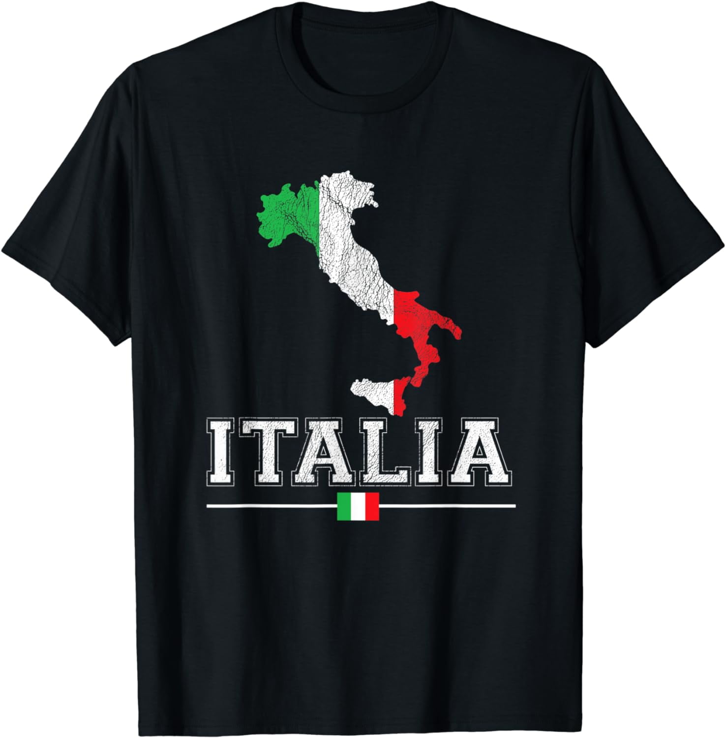 Italy Map and Flag Souvenir - Distressed Italia T-Shirt - Walmart.com