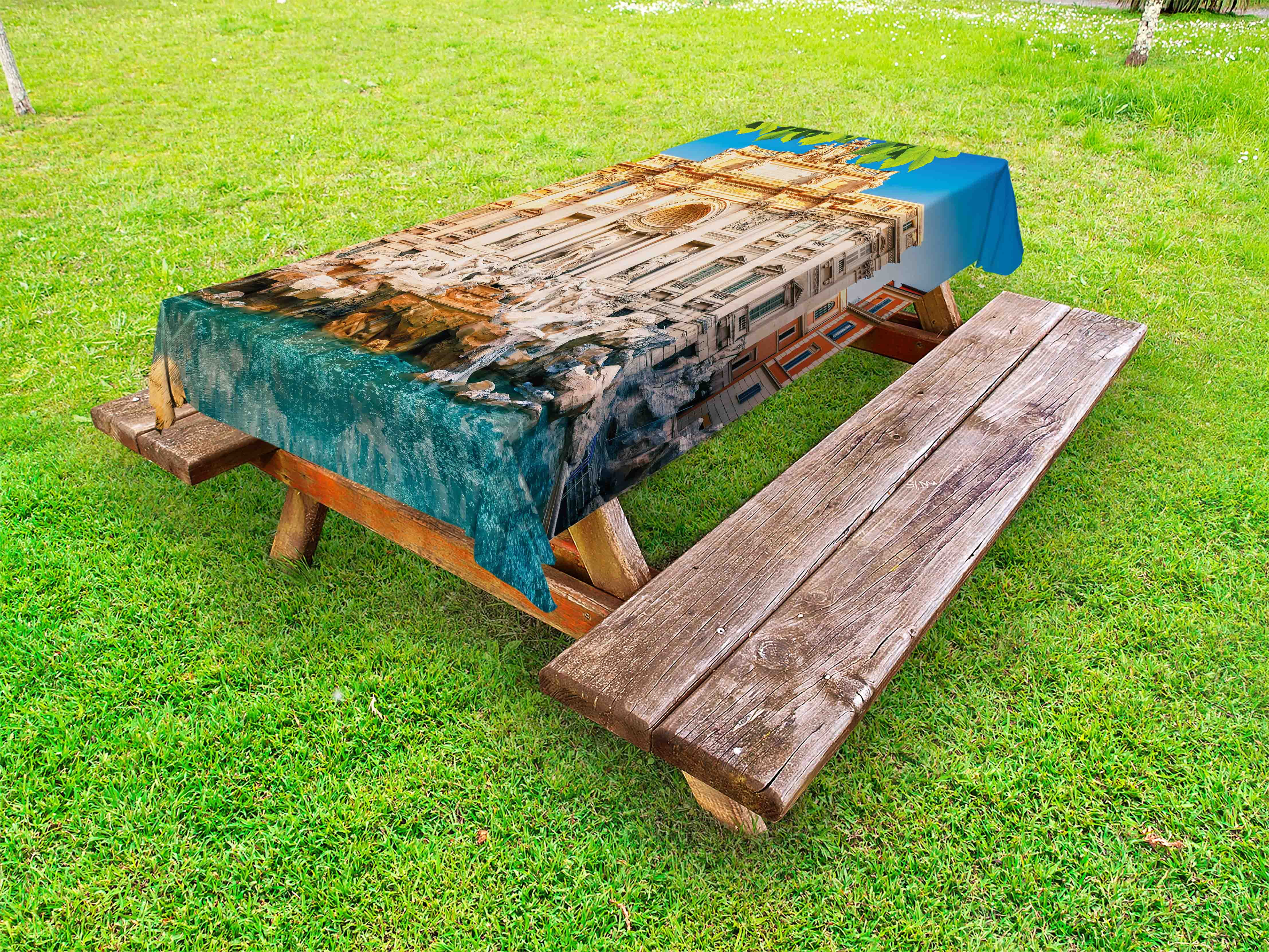 Italy Outdoor Tablecloth, Fountain Di Trevi Famous Travel Destination ...