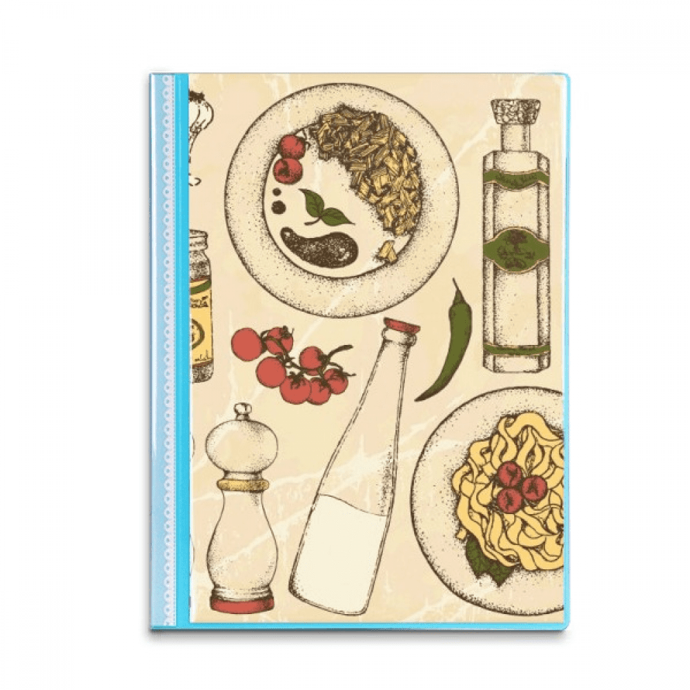 Italy Resident Diet Illustration Book Sheet Protectors Portfolio Binder ...