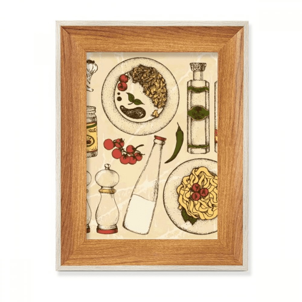 Italy Resident Diet Illustration Desktop Wooden Photo Frame Display ...