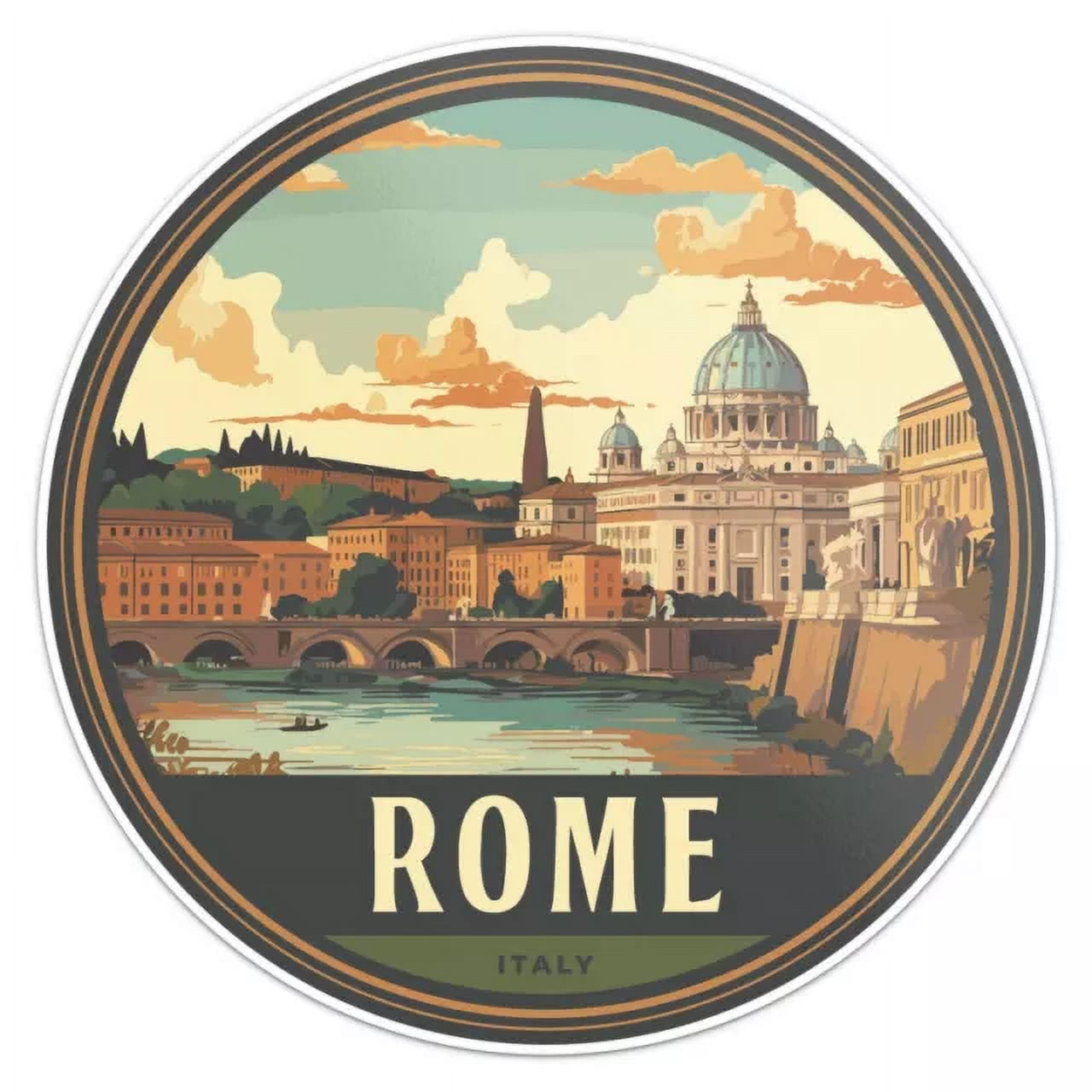 Italy Rome City Sticker Phone Decal Water Bottle Stickers Car Decals ...