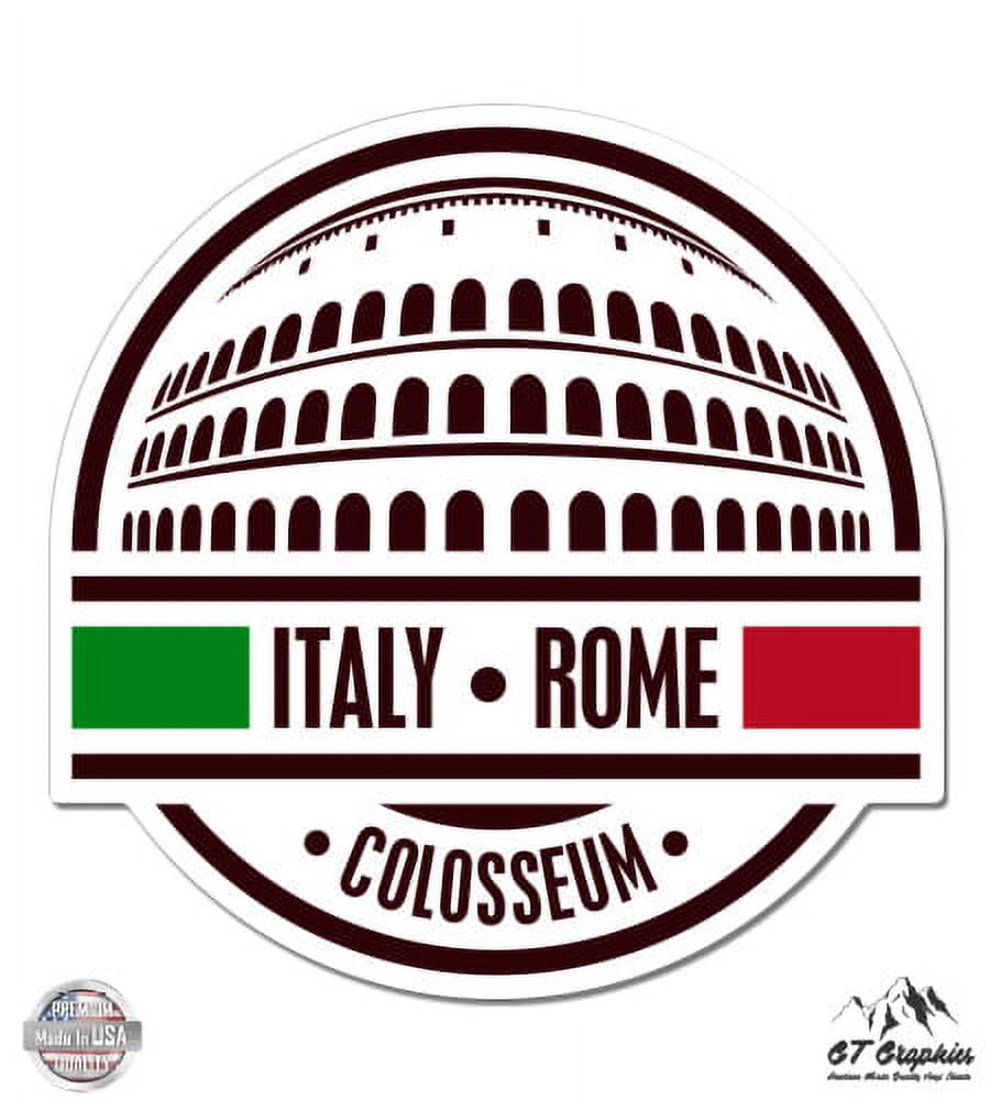 Italy Rome Colosseum - 5" Vinyl Sticker - For Car Laptop I-Pad ...