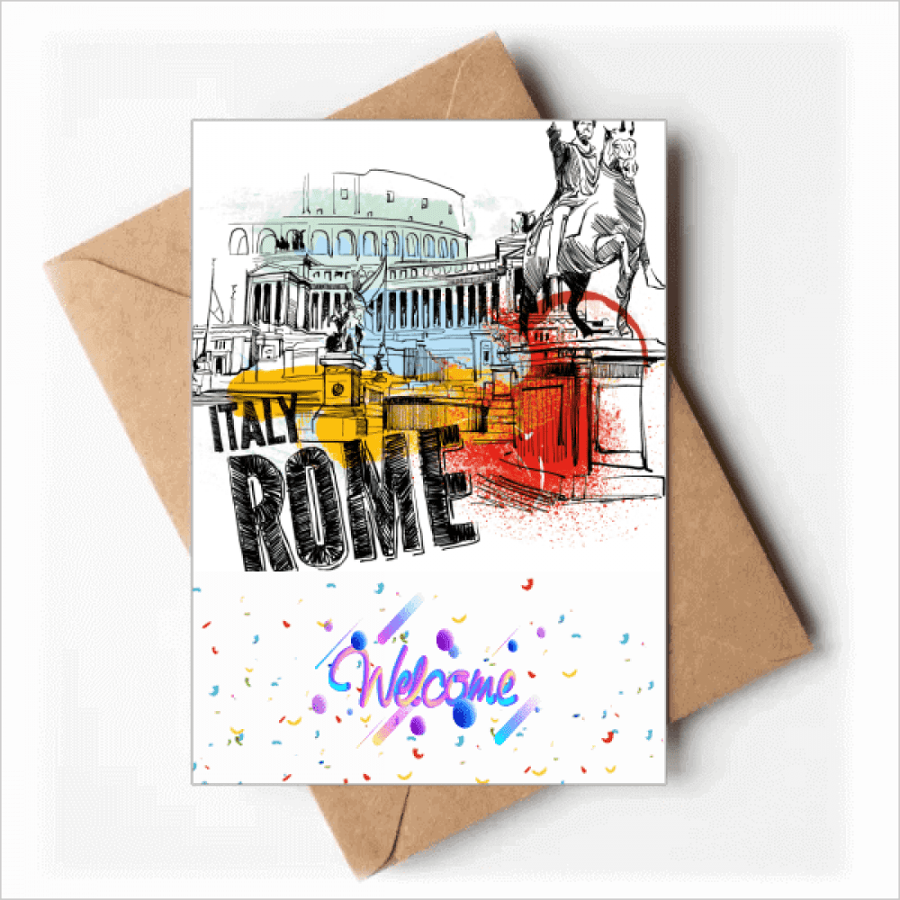 Italy Rome Landscape Roman Theater Welcome Back Greeting Cards ...