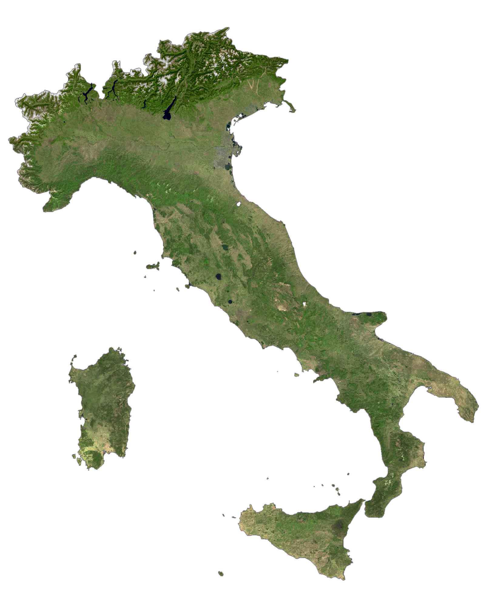Italy Satellite Map GLOSSY POSTER PICTURE PHOTO PRINT BANNER ...
