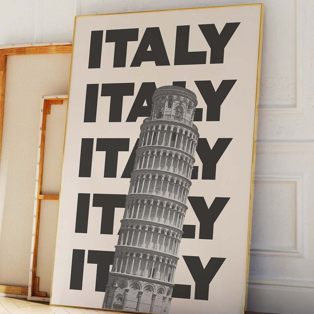 Italy Travel Print, Italy Leaning Tower Of Pisa Travel Exhibition Print ...