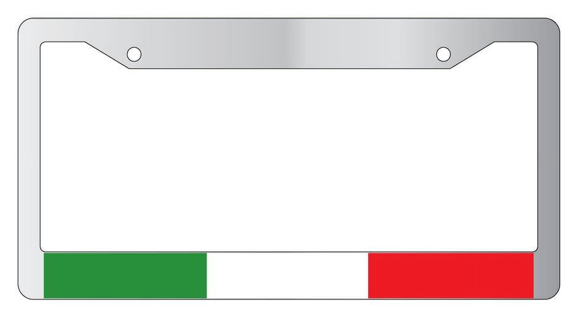 Italy World Flag Chrome Plastic License Plate Frame - Walmart.com