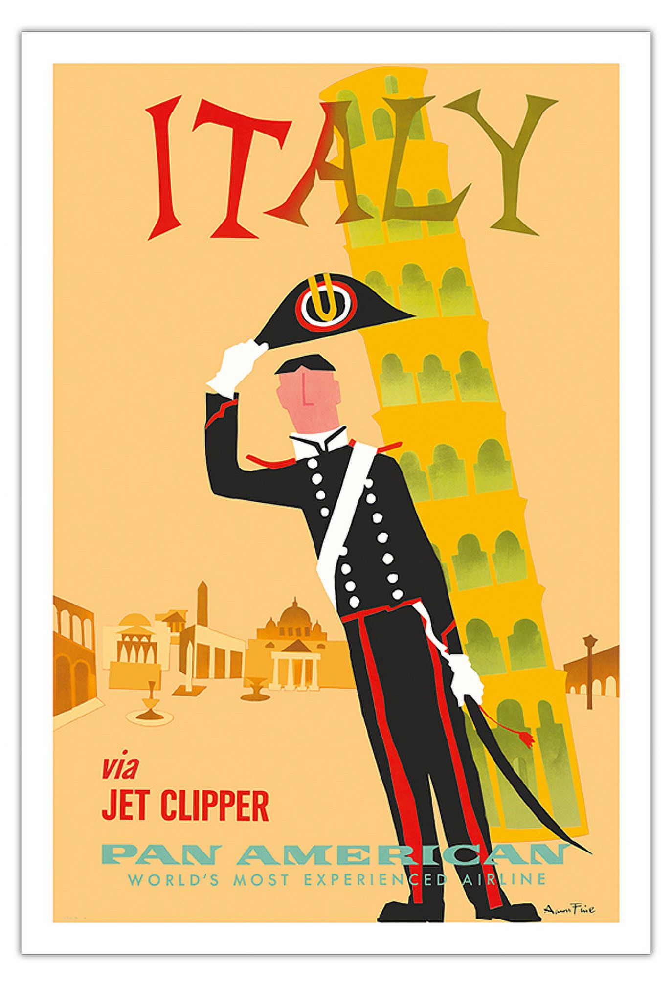 Italy via Jet Clipper - Italian Carabinieri on Leaning Tower Pisa ...