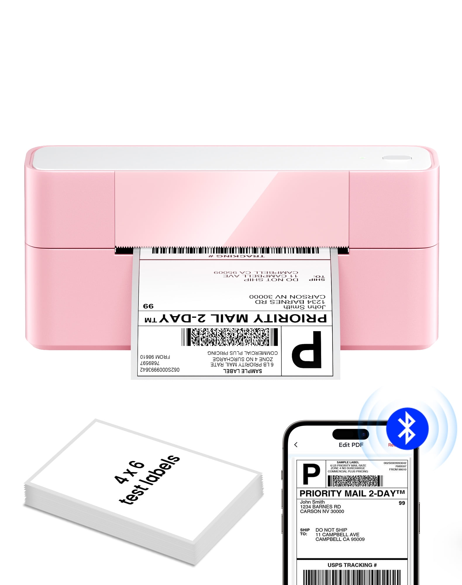 Itari Bluetooth Thermal Shipping Label Printer, 245-BT Wireless Label ...