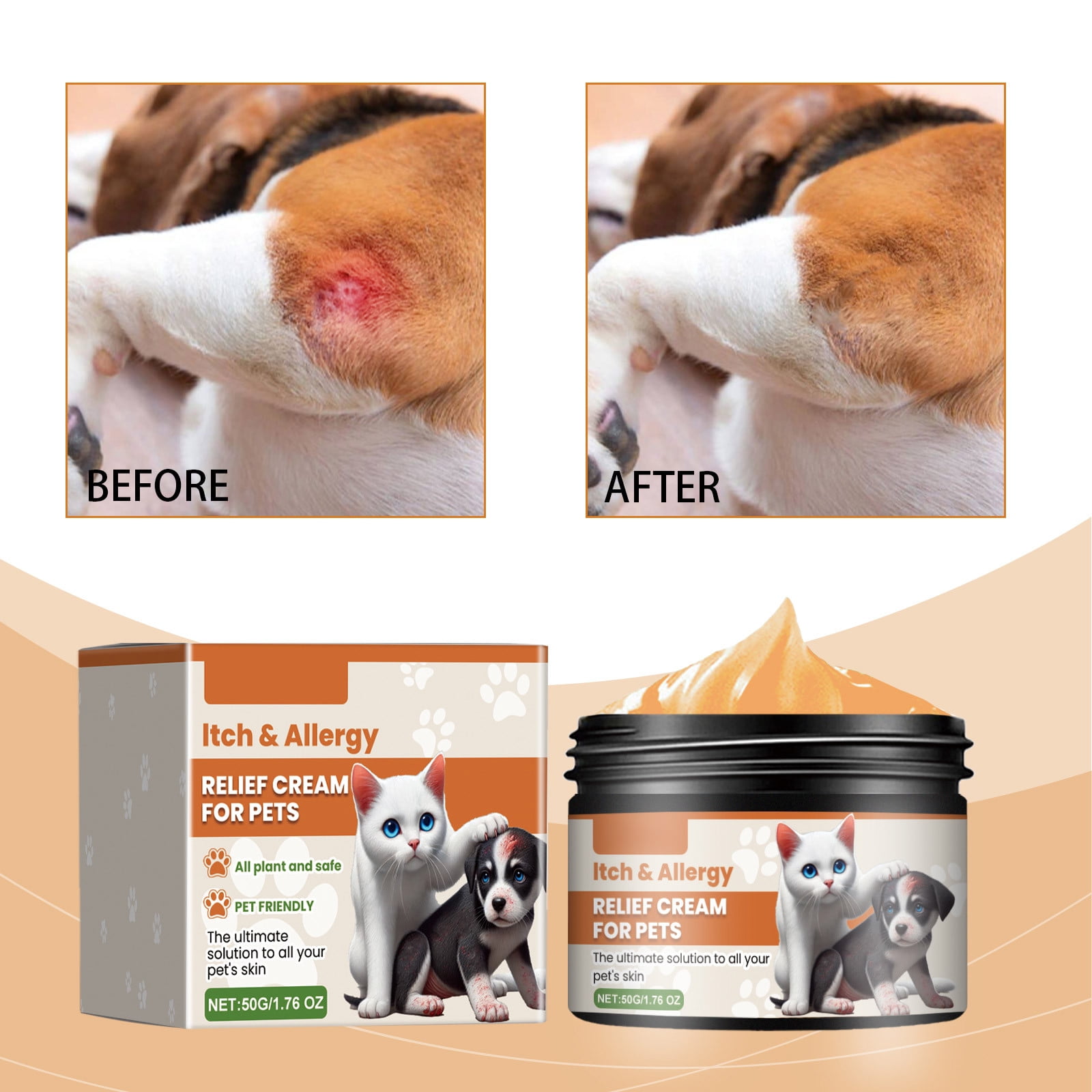 Itch & Allergy Relief Cream for Pets Ultimate Skin Solution, All ...