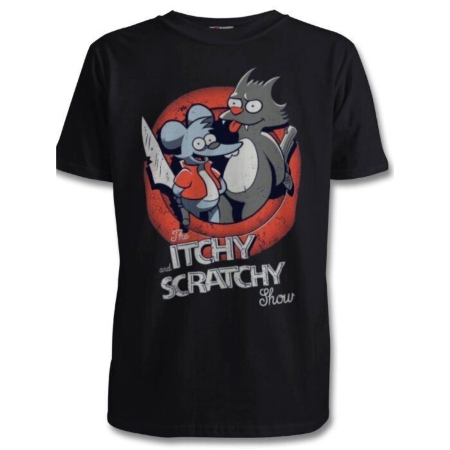 Itchy And Scratchy Show Black crew neck print T Shirt100% cotton ...