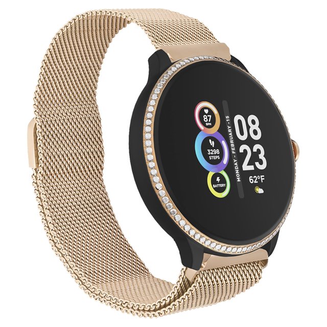 Itech Fusion 2R Unisex Adult Smartwatch w/ Multi-Sport, Rosegold Mesh ...