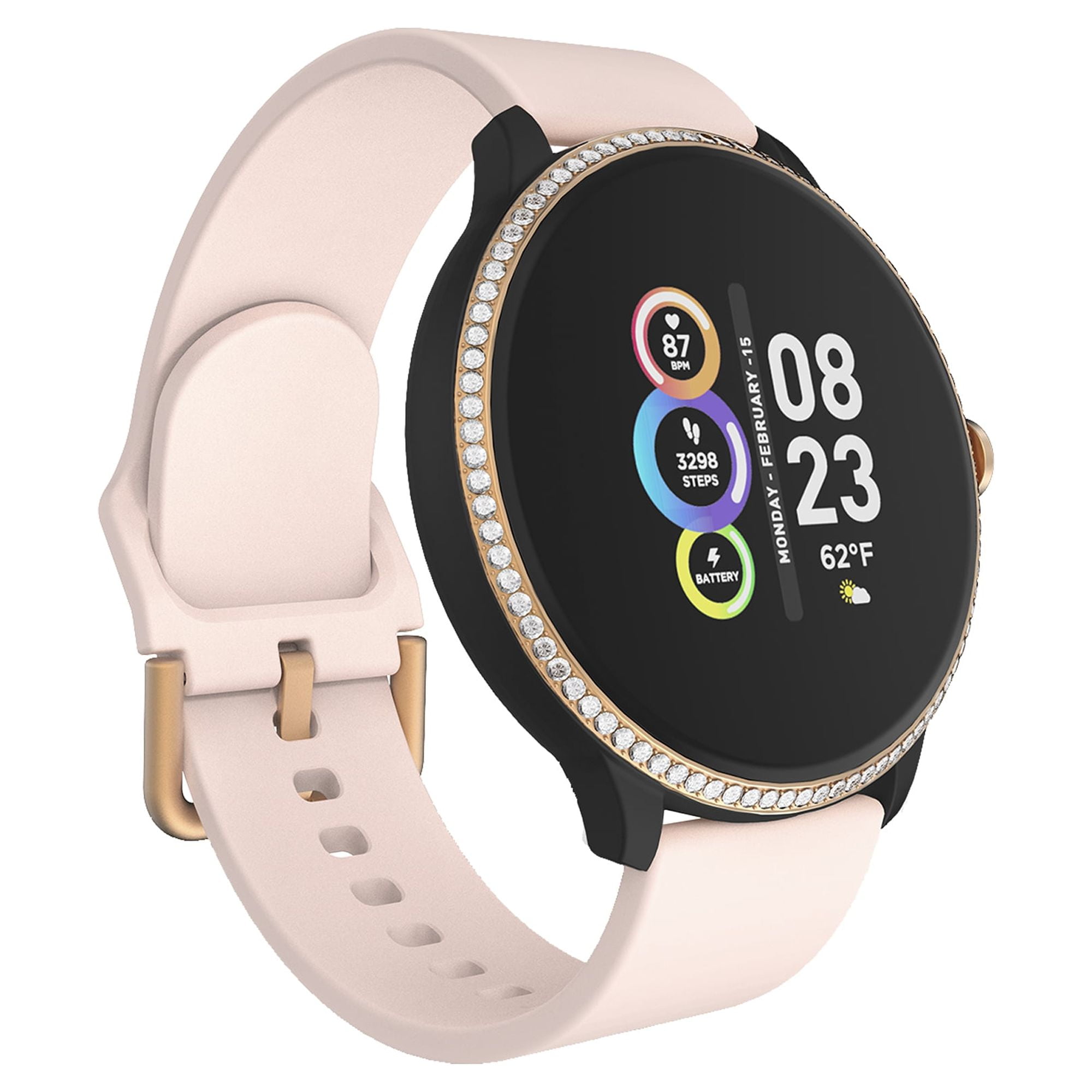 Itech Fusion 2R Unisex Adult Smartwatch w/ Multi-Sport, Rosegold Stoned/Blush - Walmart.com