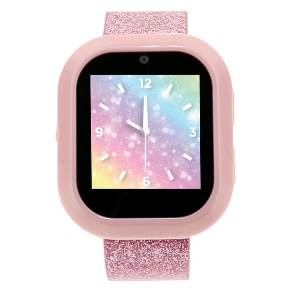Itech Junior Kids Girls Pink Glitter Bluetooth Enabled Smartwatch with ...