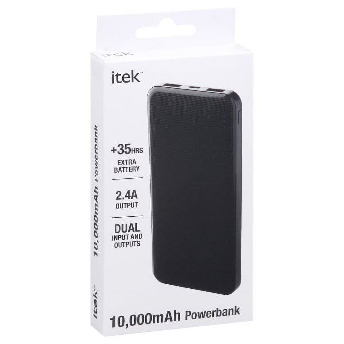 Itek Slim 10,000mAh Power Bank, Portable Battery Backup with Dual Input ...