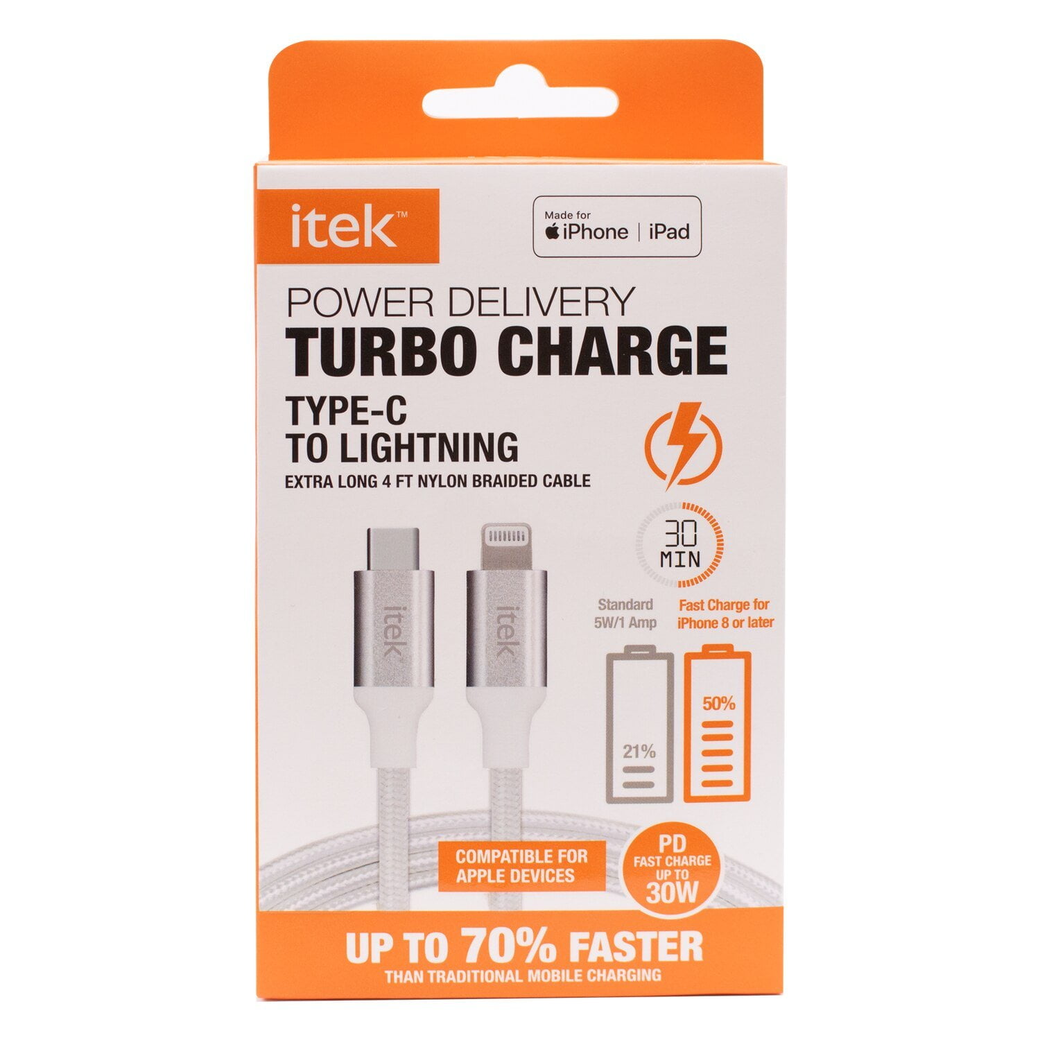 Itek PD Type C to Lightning Cable - Walmart.com