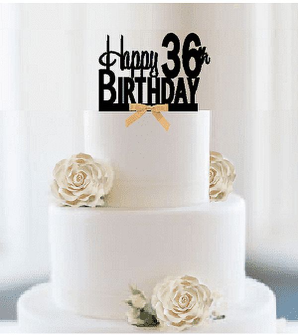 Item#036CTGR - Happy 36th Birthday Elegant Cake Decoration Topper with ...