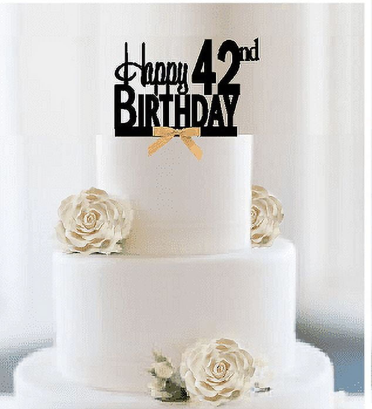 Item#042CTGR - Happy 42nd Birthday Elegant Cake Decoration Topper with ...