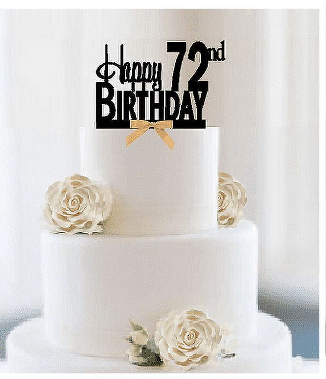 Item#072CTGR - Happy 72nd Birthday Elegant Cake Decoration Topper with ...
