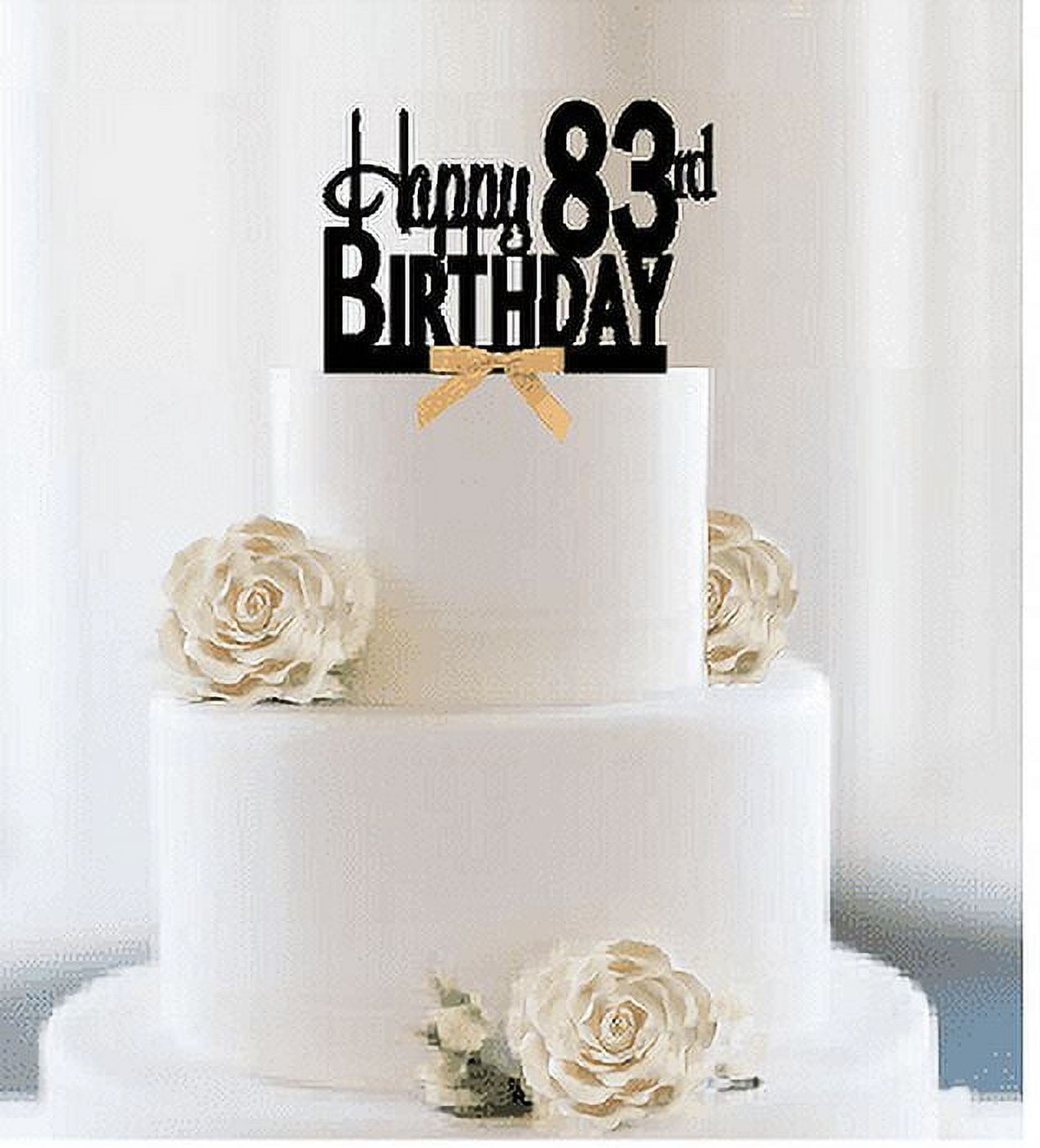 Item#083CTGR - Happy 83rd Birthday Elegant Cake Decoration Topper with ...