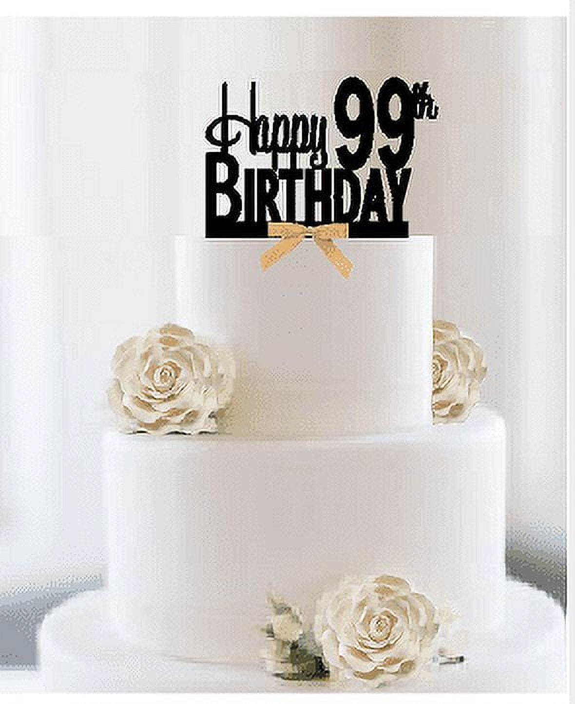 Item#099CTGR - Happy 99th Birthday Elegant Cake Decoration Topper with ...
