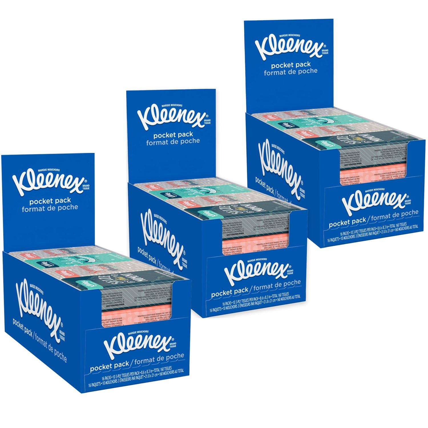 Item By Kleenex Facial Tissue Pocket Packs, On-The-Go Pack - Pack of 3 ...