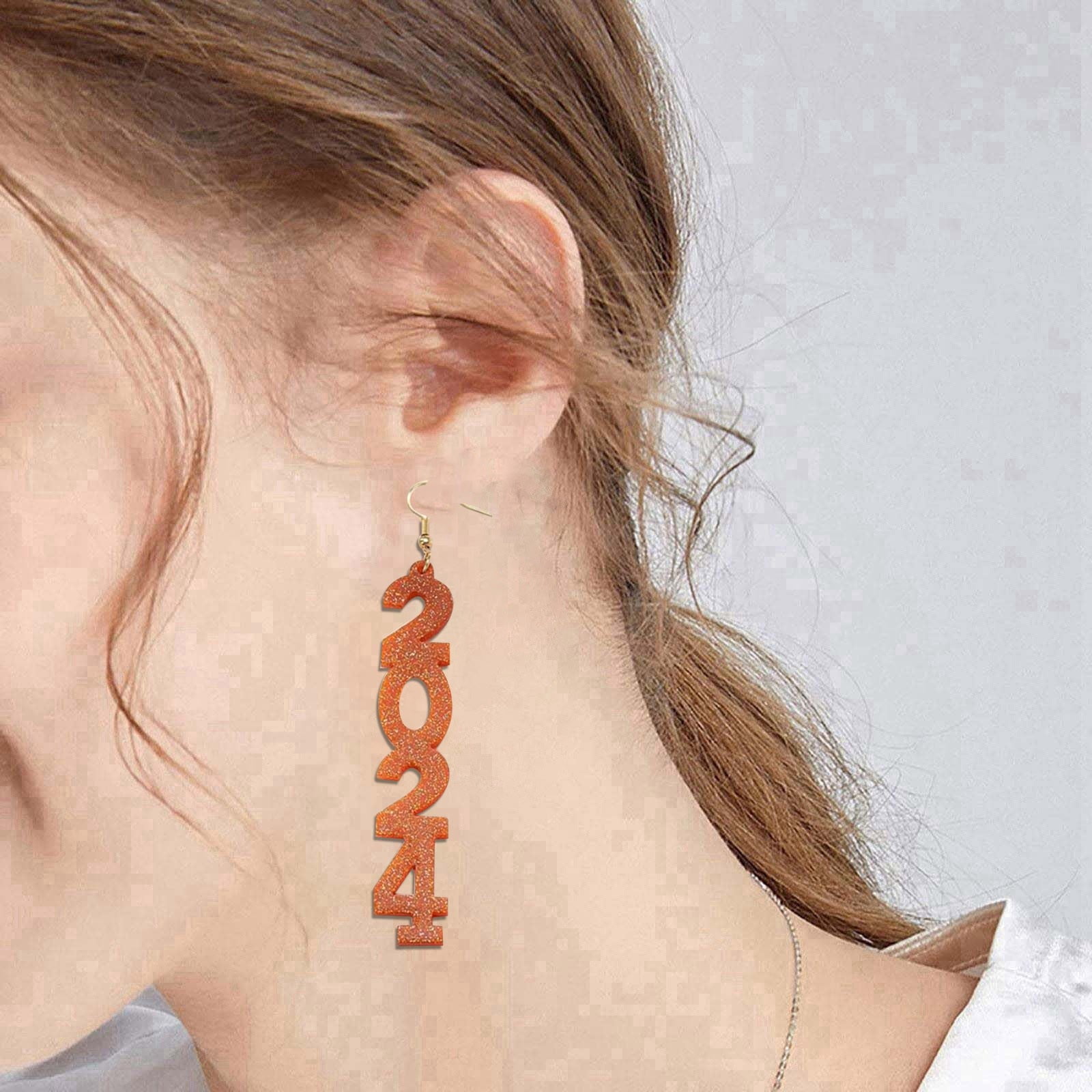 Item Of Jewelry 2024 Numbers Long Acrylic Earrings For Women 2024 ...