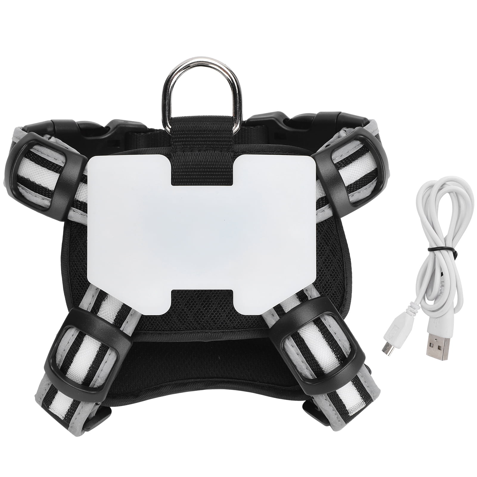 LED Pet Harness Dog Chest Strap USB Charging with Adjustable Reflective ...