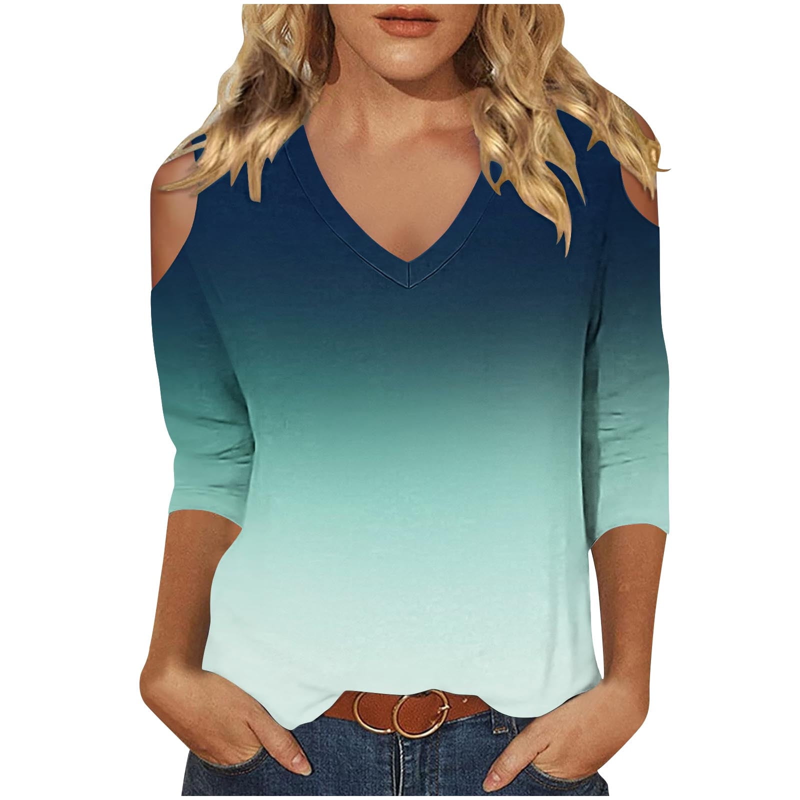 My Items BeiFu Long Sleeve Shirts For Women Casual Womens Tops 3/4 ...