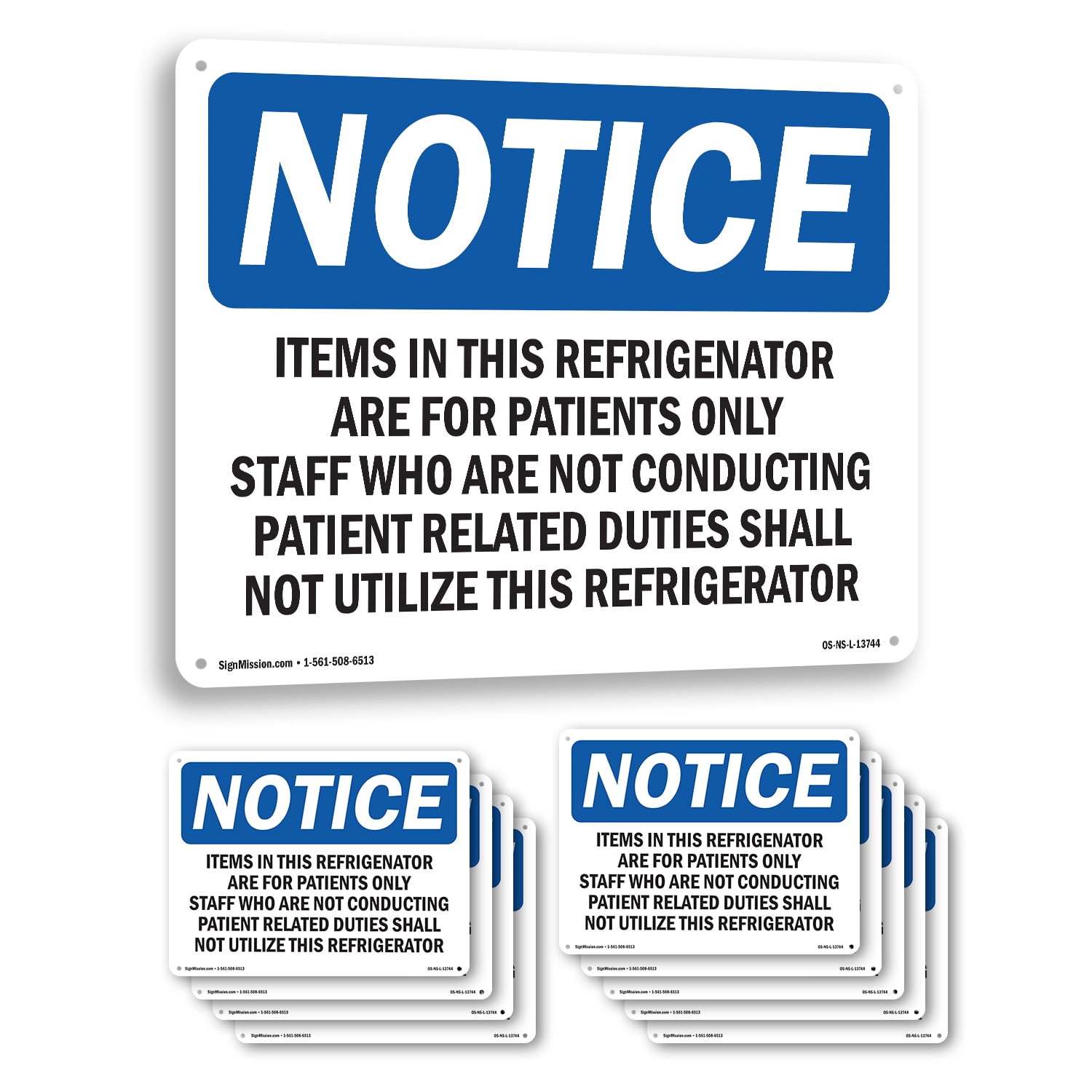 Items In This Refrigerator Are For Patients OSHA Notice Rigid Plastic ...
